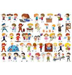 Set doodle children Royalty Free Vector Image - VectorStock