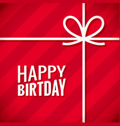 Happy birthday sign birthday gift box linear card Vector Image