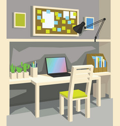Interior of workroom in cartoon style Royalty Free Vector
