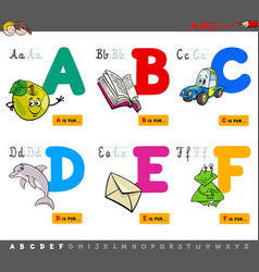 Educational cartoon alphabet letters set Vector Image