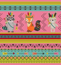Woodland tribal animals and forest design elements