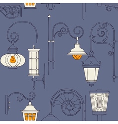 Street lantern seamless pattern Royalty Free Vector Image