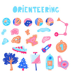 Orienteering map signs Royalty Free Vector Image