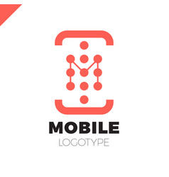 Mobile phone app letter m logo icon design Vector Image