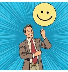 Protesters with placards Emoji joy sadness Vector Image