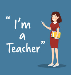 Teacher with chalk and book Royalty Free Vector Image