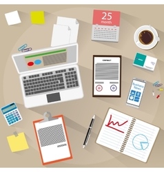 Modern office workplace poster design Royalty Free Vector