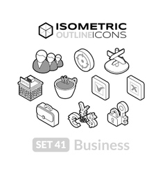 Isometric outline icons set 12 Royalty Free Vector Image
