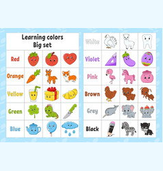 Learning colors blue color flashcard for kids Vector Image