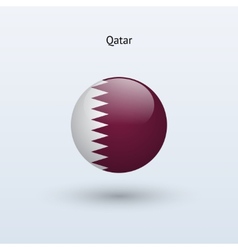Qatar qatari round circle country national flag Vector Image