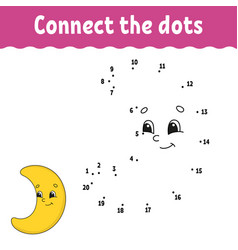 Dot to dot draw a line handwriting practice Vector Image