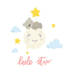 Cute flat hand drawn Royalty Free Vector Image