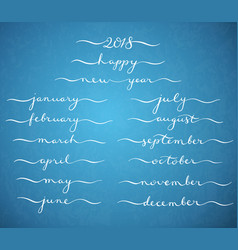 12 month calendar sign set Royalty Free Vector Image