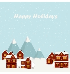 Mountain landscape in flat style design element Vector Image