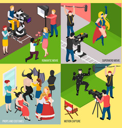 Isometric flat concept of motion design Royalty Free Vector