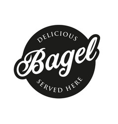 Vitage bagel sign label lettering Royalty Free Vector Image