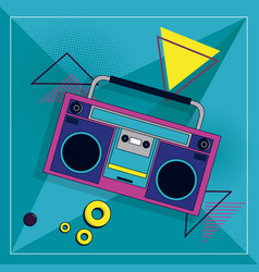 Pop art cartoon radio Royalty Free Vector Image