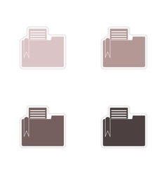 Set of paper stickers on white background folders Vector Image