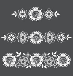 Lace long horizontal pattern set design Royalty Free Vector