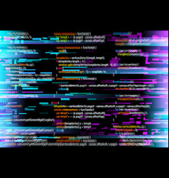 Abstract background with glitched program code Vector Image