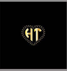 H t letter logo design on black color background Vector Image