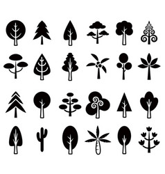 Tree icon set Royalty Free Vector Image - VectorStock