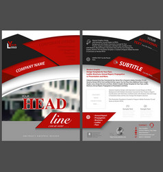Template of a white flyer with red and gray Vector Image
