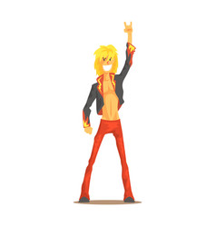 Rock and roll hand gesture cartoon Royalty Free Vector Image