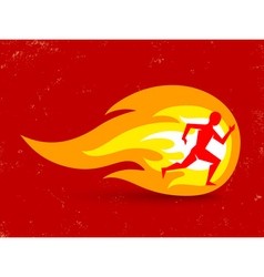 Fire running man Royalty Free Vector Image - VectorStock