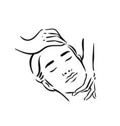 Hand drawn spa face massage Royalty Free Vector Image