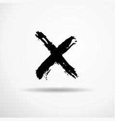 Letter x handwritten by dry brush rough strokes Vector Image