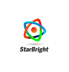 Colorful looping triangle logo sign symbol icon Vector Image