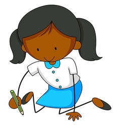 Cartoon girl writing Royalty Free Vector Image