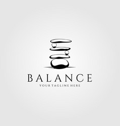 Stone rock balancing logo spa wellness emblem Vector Image