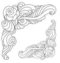 Decorative corners made curls waves and arcs Vector Image