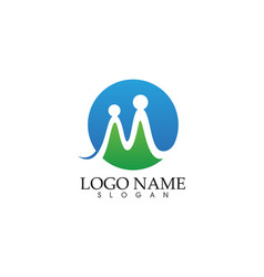 M family care letter wave logo template Royalty Free Vector