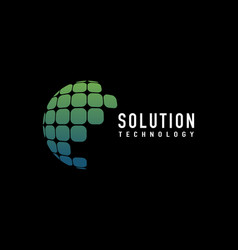 Solution tech logo Royalty Free Vector Image - VectorStock