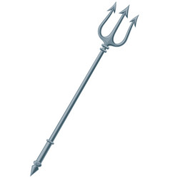 Red trident devil with tail Royalty Free Vector Image