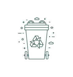 Recycle bin logo icon organic line outline Vector Image