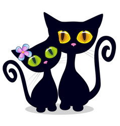 Two cute cartoon kittens Royalty Free Vector Image