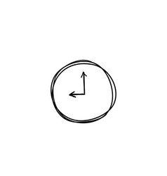 Doodle clock with scribble style isolated Vector Image