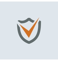 Gray-orange Check Mark Round Icon Royalty Free Vector Image