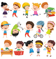 Collection cartoon children Royalty Free Vector Image
