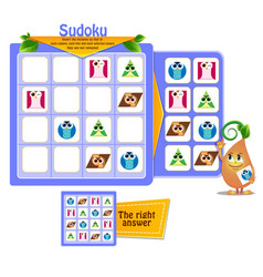 Shapes sudoku game iq Royalty Free Vector Image