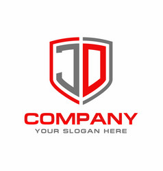 Red grey alphabet letter jb j b logo combination Vector Image