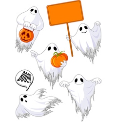 Child in ghost costume Royalty Free Vector Image