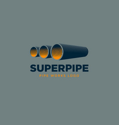Logo pipeline plumbing pipe plant emblem Vector Image