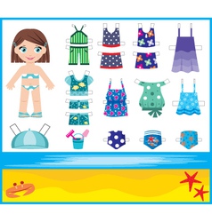 Paper doll with clothes set Royalty Free Vector Image