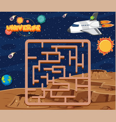 Game template with many planets in space Vector Image