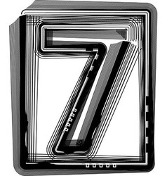 Artistic font - number 7 Royalty Free Vector Image